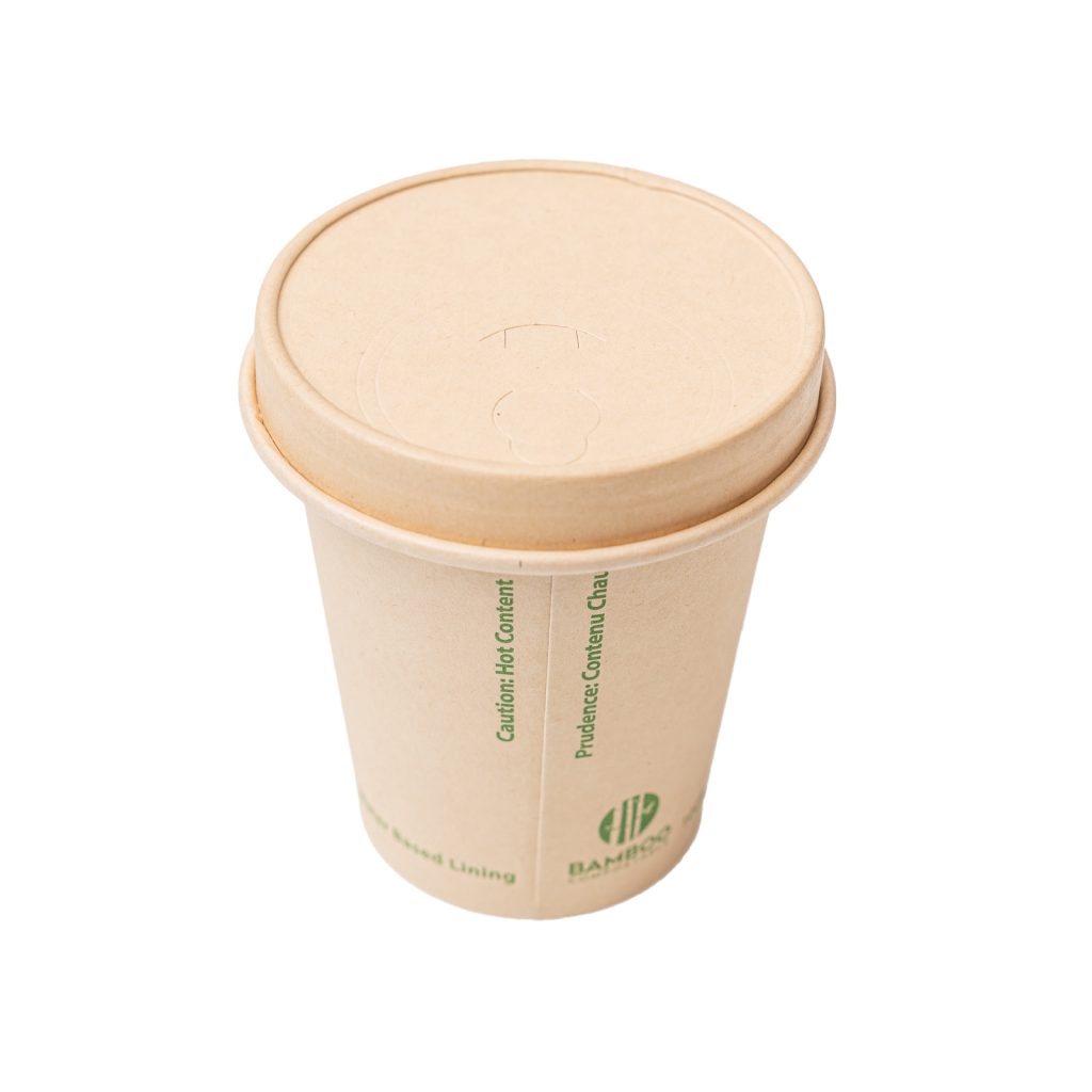 80mm Bamboo Fibre Lid for 6/8oz Hot Cup (Water Base) - Eco-Packaging